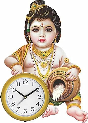 Buy CIRCADIAN Ajanta Radhe Krishna Wooden Wall Clock for Home Living ...