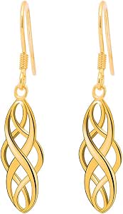 Amazon.com: S925 Silver Earrings Enjoit Celtic Knot Drop Dangle Twist ...