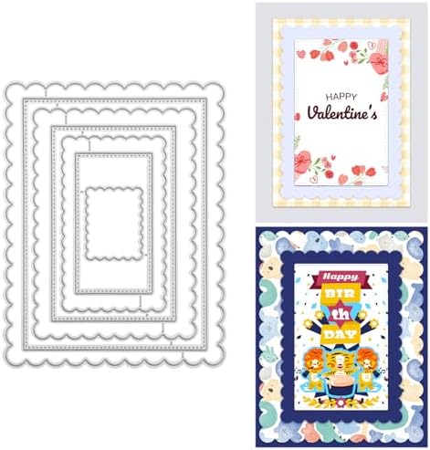 Amazon.com : 7Pcs/Set Rectangle Frame Metal Die Cuts, Stitched ...