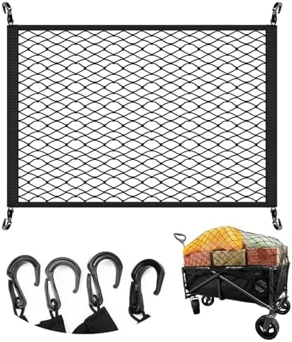 VEHIRIE Cargo Net Luggage Net 80 x 60 cm, Elastic Storage Mesh with ABS ...