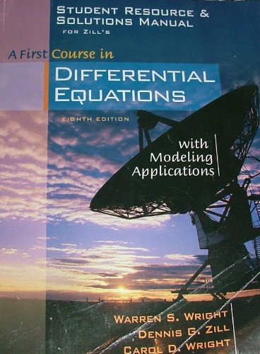 A First Course in Differential Equations With Modeling Applications ...