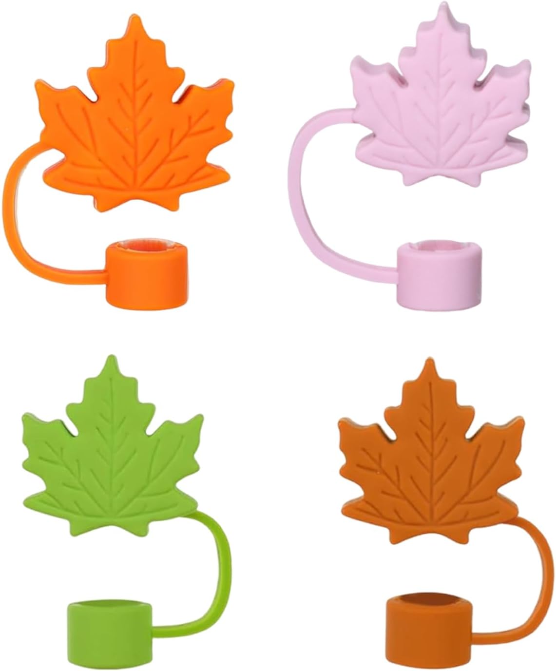 Amazon.com: Fall Maple Leaf Straw Cover Cap 4Pcs Maple Leaves Straw ...
