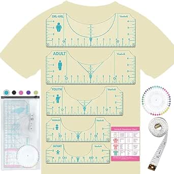 T-Shirt Ruler Guide Alignment Tool to Center Designs, Tshirt Ruler ...