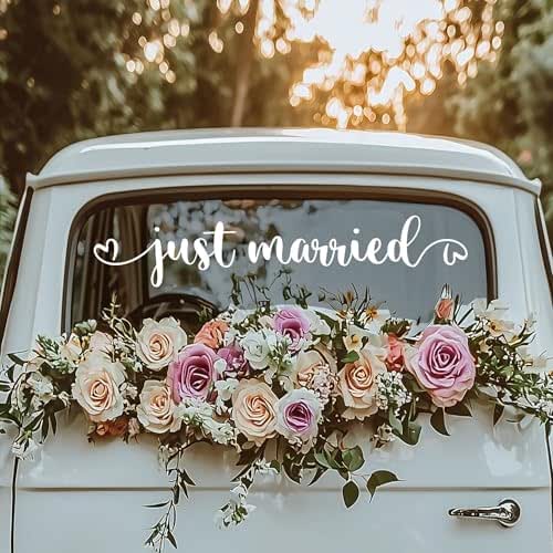 Amazon.com: Just Married Car Vinyl Decal for Window Wedding Car Decal ...