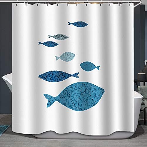 Amazon.com: BECAN Fish Shower Curtain Ocean Animal Modern Multi-Color ...