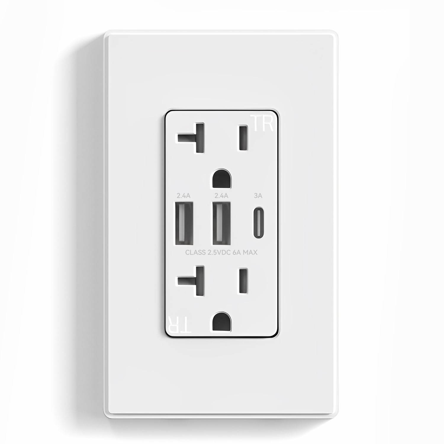ELEGRP USB Outlets Receptacles, 3-Port USB C Wall Outlet, 30W 6.0A USB ...