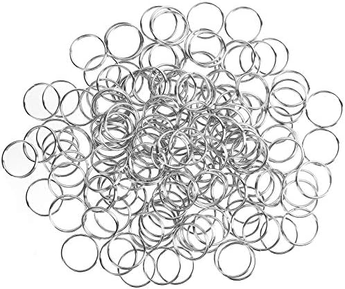 WUBOECE 300 PCS 14mm Metal Split Ring Nickel Plated Small Key Chain ...