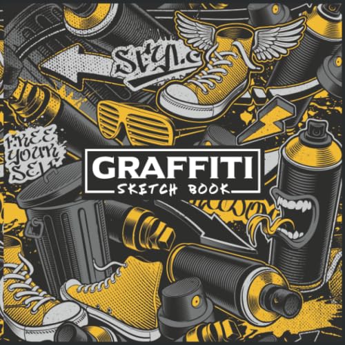 Graffiti Sketch book: A Large Square Sketchbook with Blank Graph Paper ...
