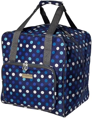 Sewing Online Large Overlocker Bag, Grey Polka Dot | 38 x 36 x 33cm ...