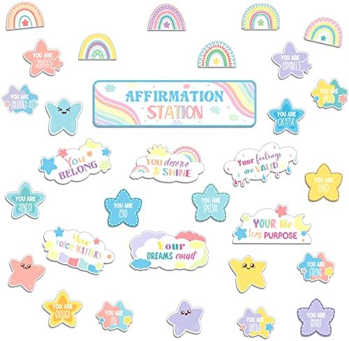 Amazon.com: Ireer 57 Pcs Pastel Pop Rainbow Bulletin Board Pastel Pop ...