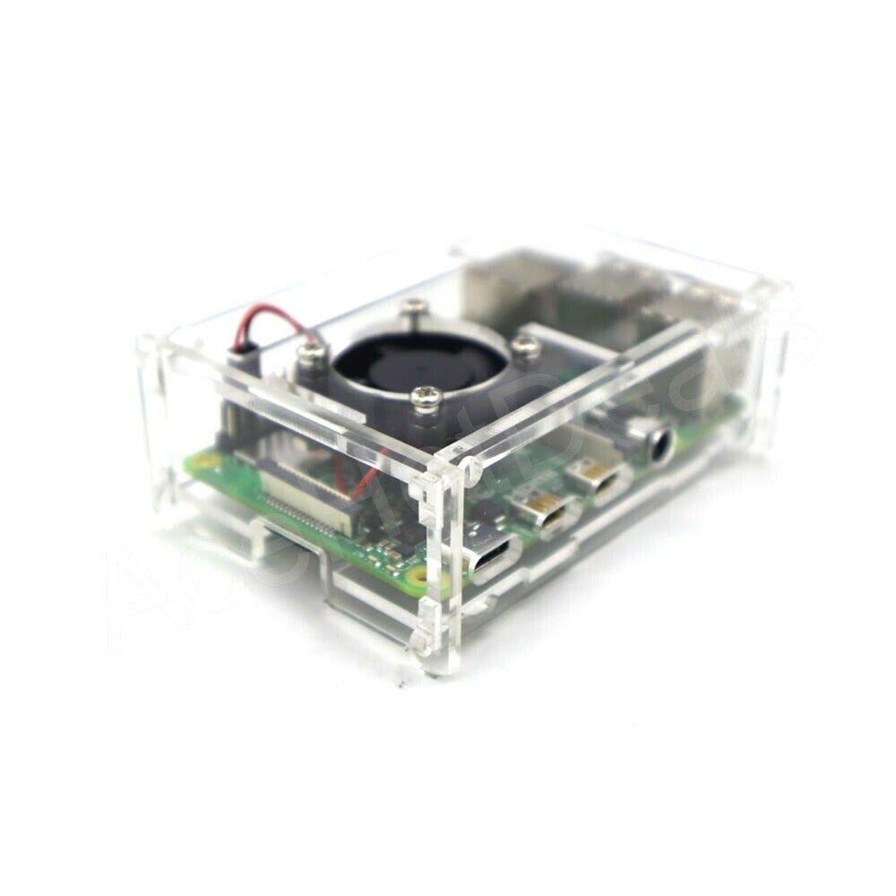Buy Rpi shop Raspberry pi 4 case Model B Acrylic case with Fan ...