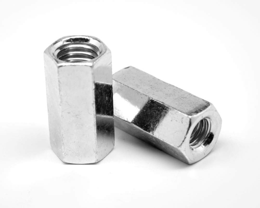 1/4"-20 x W3/8" x L7/8" Coarse Thread Hex Rod Coupling Nut Stainless ...