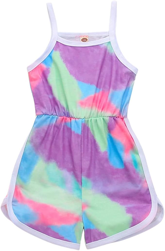 Amazon.com: Toddler Girls Casual Overalls, Purple Tie-Dyed Printed ...