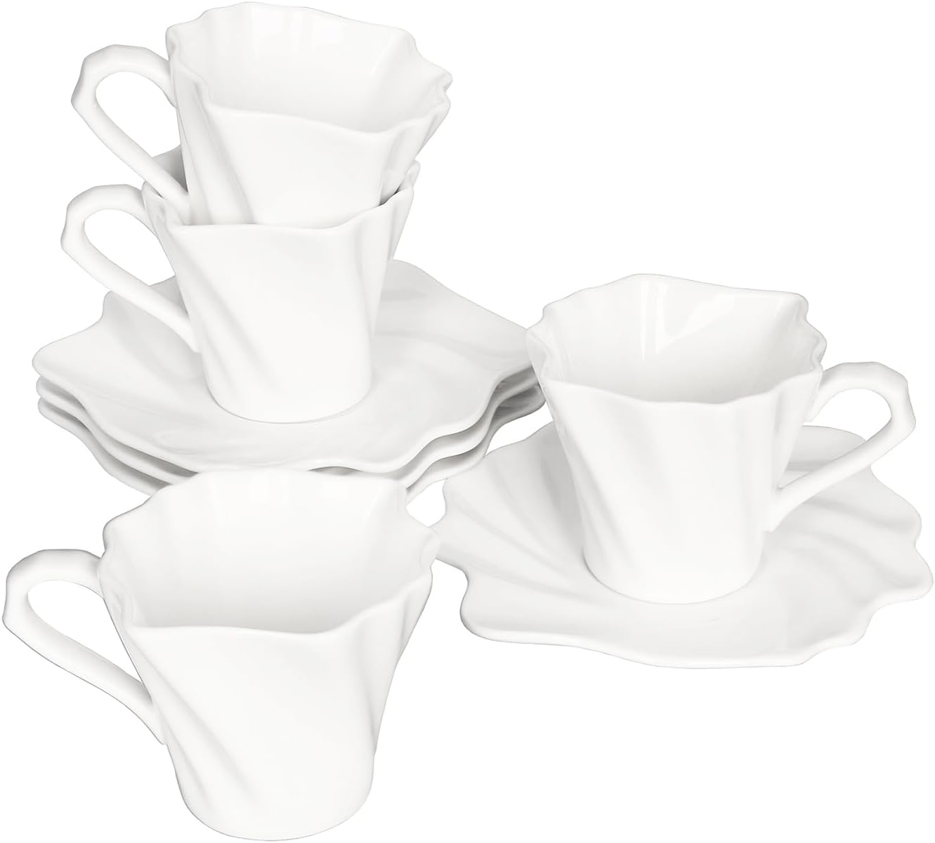 Amazon.com | FUOCCI Espresso Cups With Saucer 3oz/90ml, Turkish Coffee ...