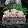 Amazon.com : Primst Pig Welcome Sign - Resin Garden Statue Decor for ...