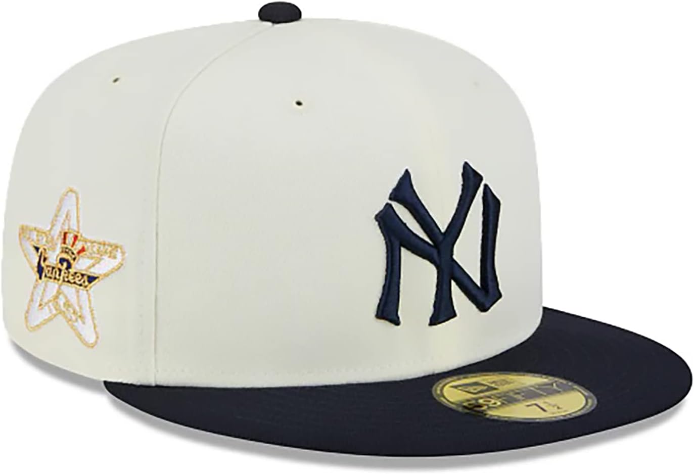 Amazon.com: New Era MLB 59FIFTY World Series Patch Cream 2-Tone ...
