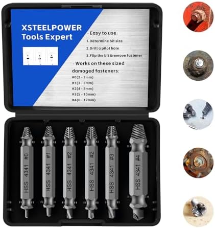 Gifts for Men,8 Pieces Screw Extractor Kit,Damaged Screw Extractor Kit ...