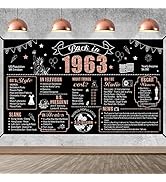 Amazon.com: 60th Birthday Decorations Back in 1963 Banner Backdrop for ...