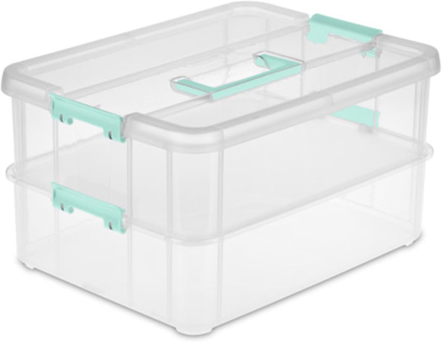 Amazon.com - JUXYES 3-Tiers Stack Carry Storage Box With Divided Tray ...