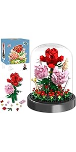 Amazon.com: Flower Bouquet Building Kit, 524 Pcs Mini Bricks Building ...
