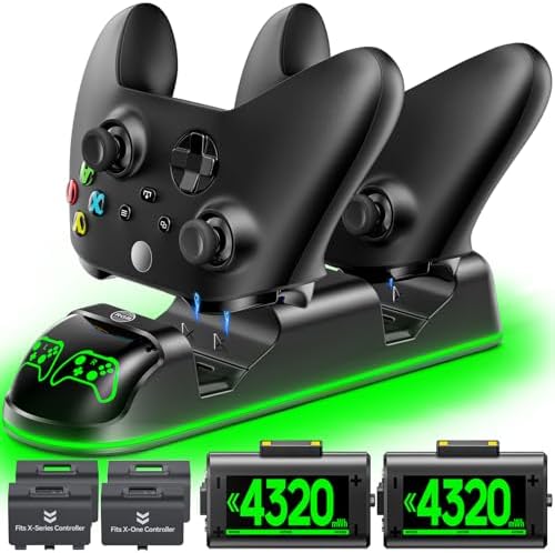 Fosmon Dual 2 MAX Charger with 2x 2200mAh Rechargeable Battery Pack ...