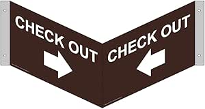 Amazon.com : Check Out With Outward Arrow Bilingual Sign NHE-17837Tri ...