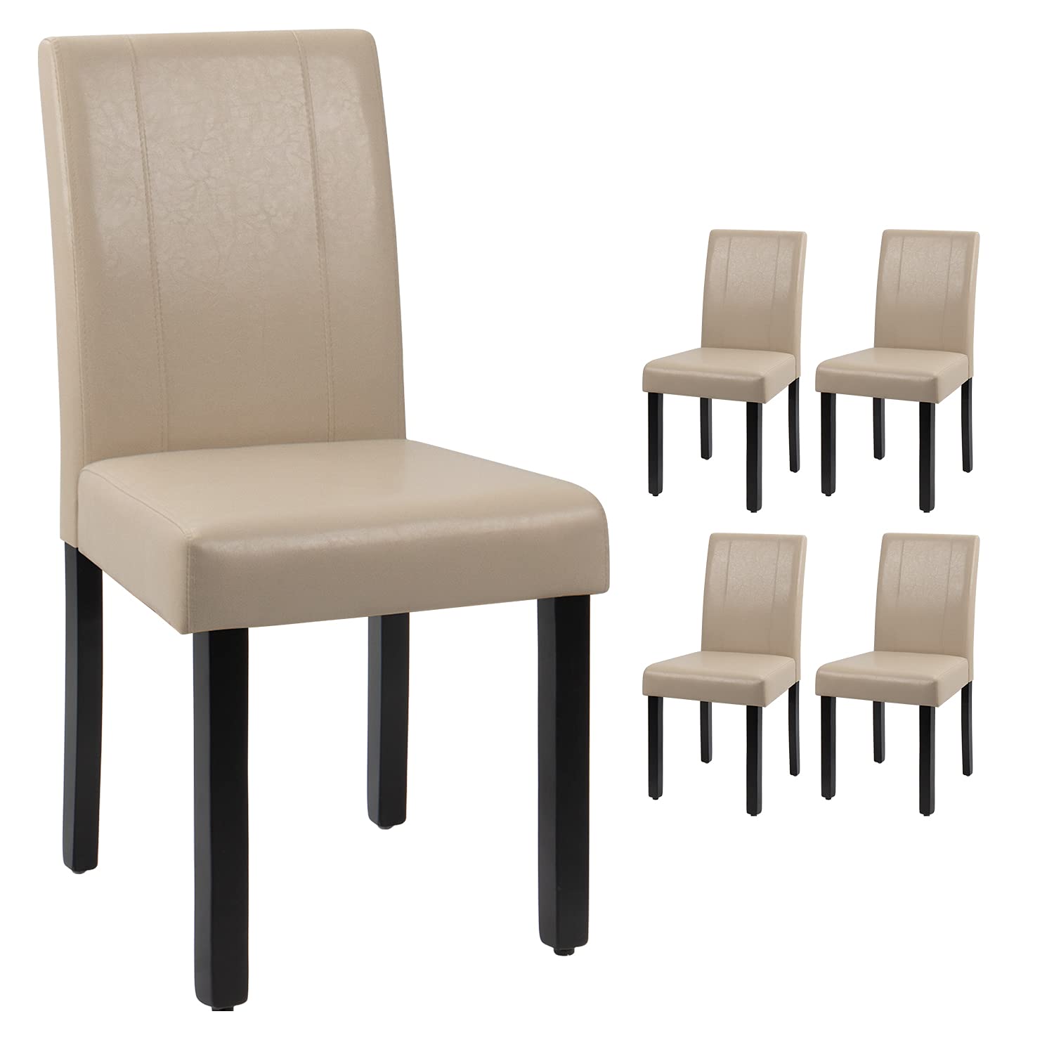 Beige Leather Dining Room Chairs