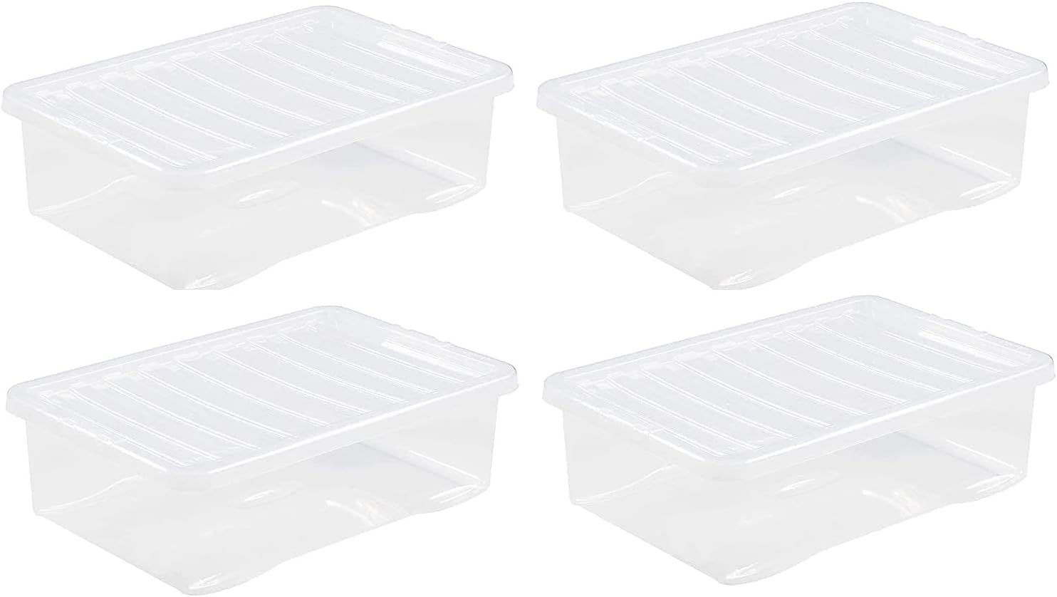 CleanPEAK Set of 3 Stackable 10 Litre Plastic Storage Boxes With Lids ...