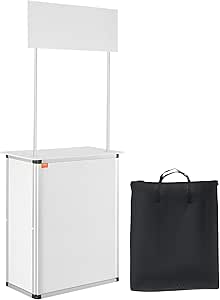 VEVOR Promotion Counter Table, Portable Tradeshow Podium Table, 30.91" x 14.96" x 71.46 ...