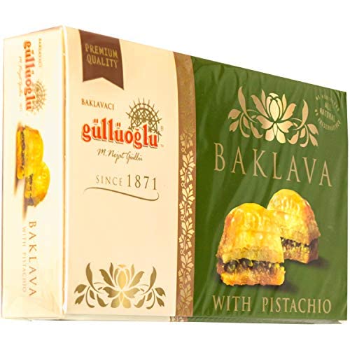 Amazon.com: Gulluoglu Premium Dry Baklava with Pistachio, 1.1 lb - 500 ...