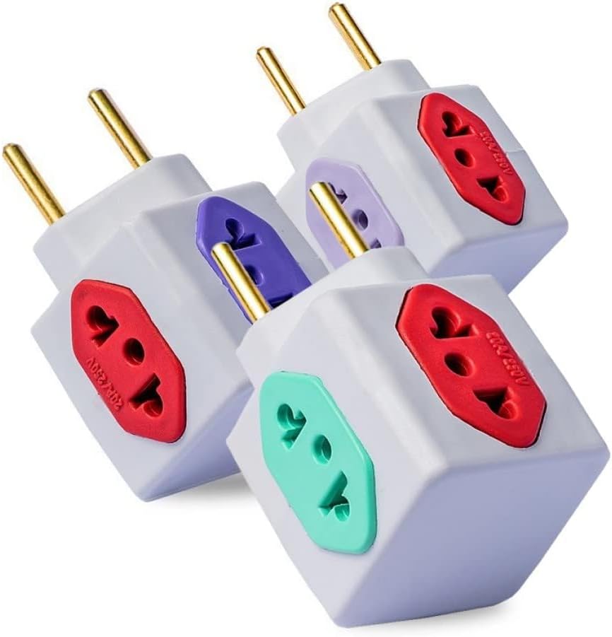 Kit com 03 Adaptador De Tomada Benjamim Power Cubo Com 4 Entradas ...