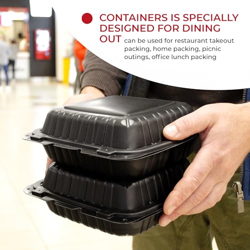 Snapklik.com : To Go Food Containers (60 Pack) 8 X 8 - 39oz Clamshell ...