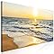 Amazon.de: decomonkey Bilder Strand Meer 120x40 cm XXL 1 Teilig Leinwandbilder Bild auf Leinwand ...