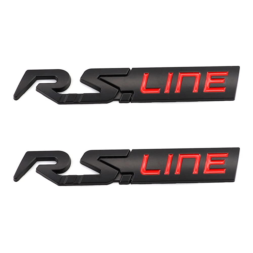 Buy 2 Pcs RS LINE Emblem 3D Metal Badge Car Decal Hood Fender Side Rear ...