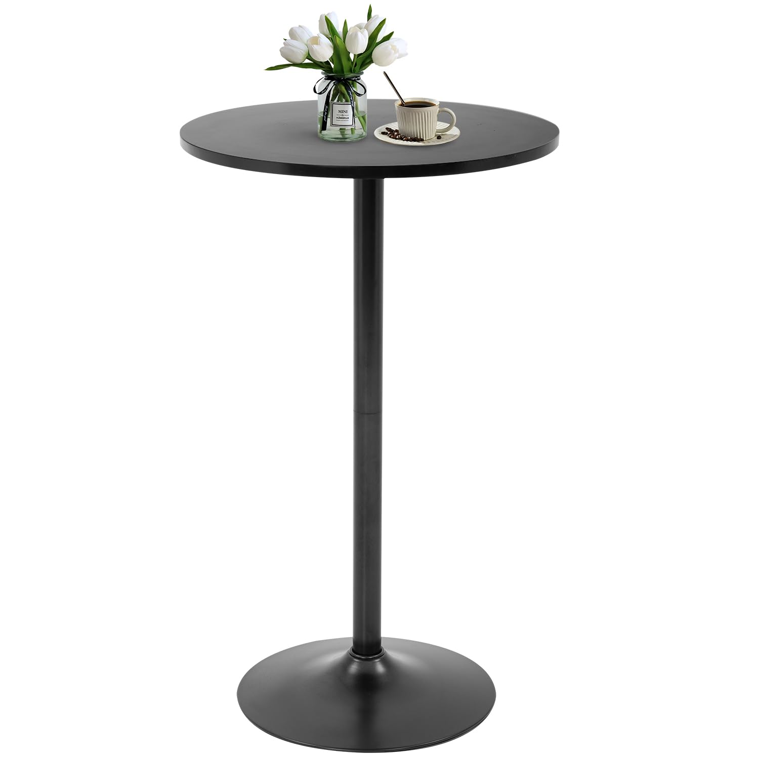 Amazon.com: PayLessHere Round Bar Table with Hydraulic High Top Pub ...