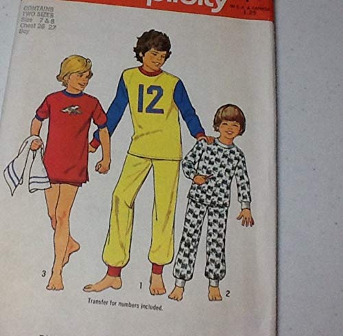 Simplicity 6692 Sewing Pattern for Boys Stretch Knits Pajamas in Two ...