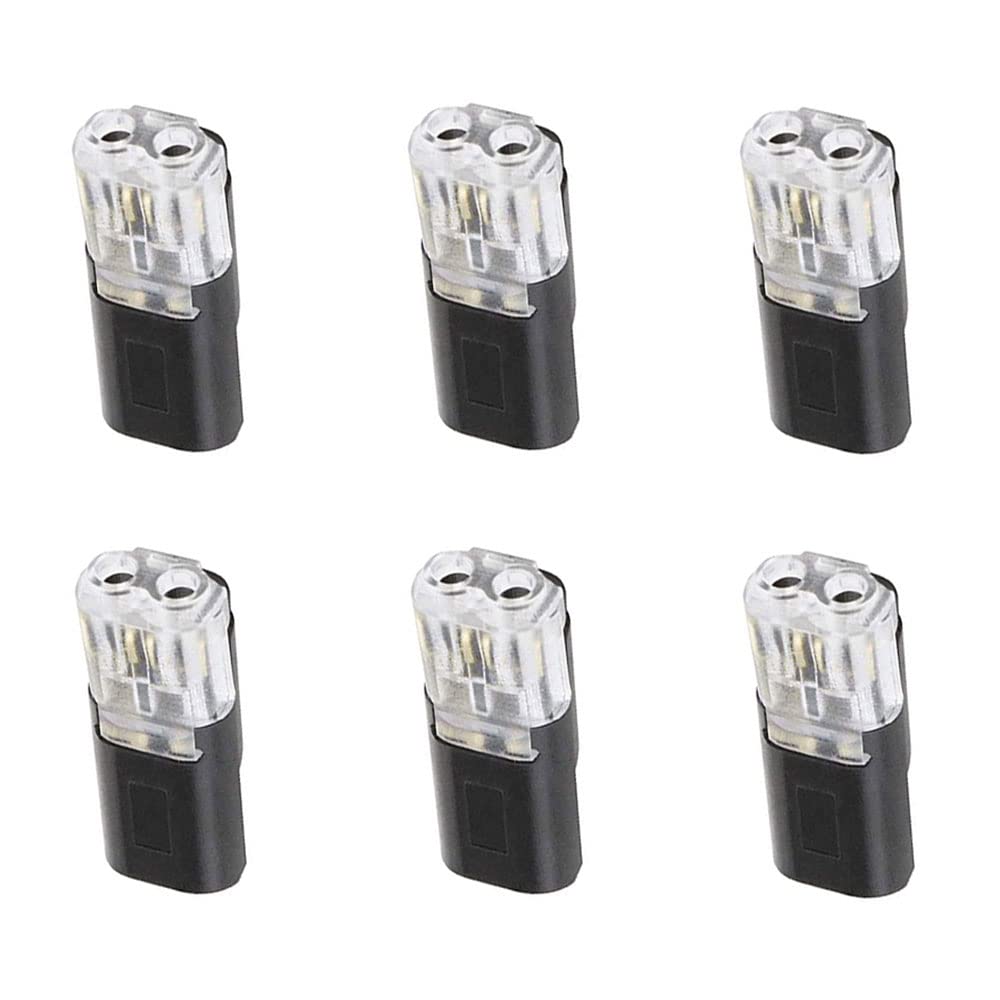 Buy 6 Pieces Quick Dual Wire Terminal Block 2 Pin Peel-free Push-type ...