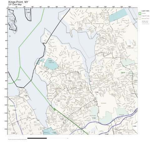 Amazon.com : ZIP Code Wall Map of Kings Point, NY ZIP Code Map Not ...