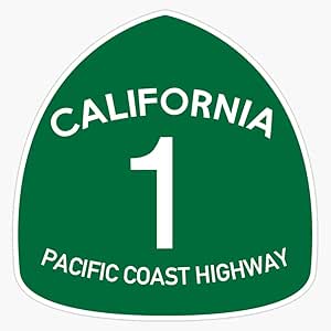 Amazon.com - California Pacific Coast Highway 1 Sticker Bumper Sticker ...