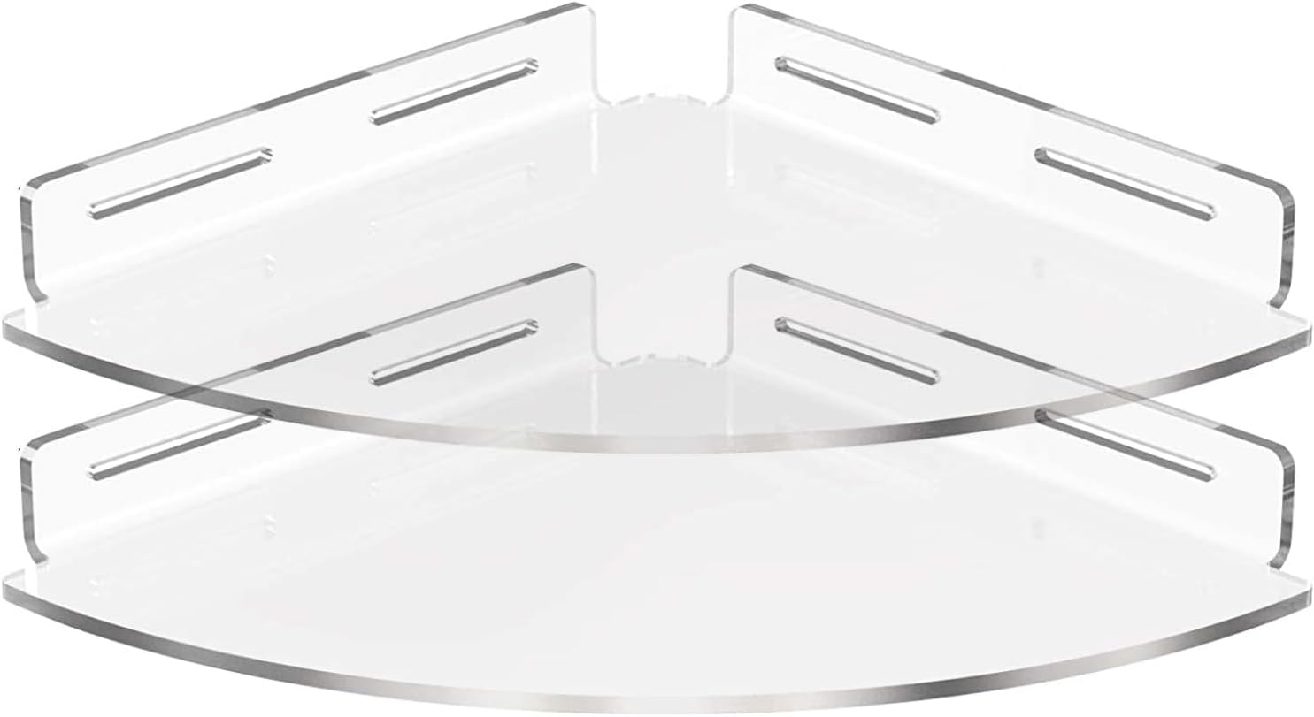 GRICOL Shower Corner Shelf No Drilling Metal Wall Mounted with Stickers ...