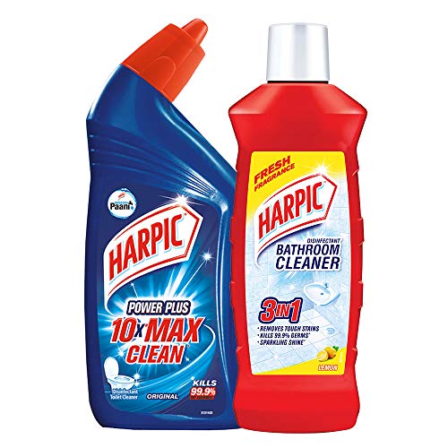 Harpic Bathroom Cleaner Liquid, Lemon - 500 L with Harpic Toilet ...