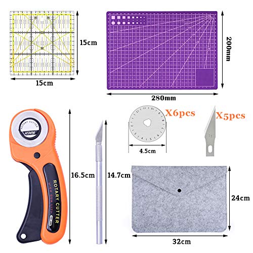 Rotary Cutters, Rotary Cutter Set with Cutting Mat, Patchwork - Want It All
