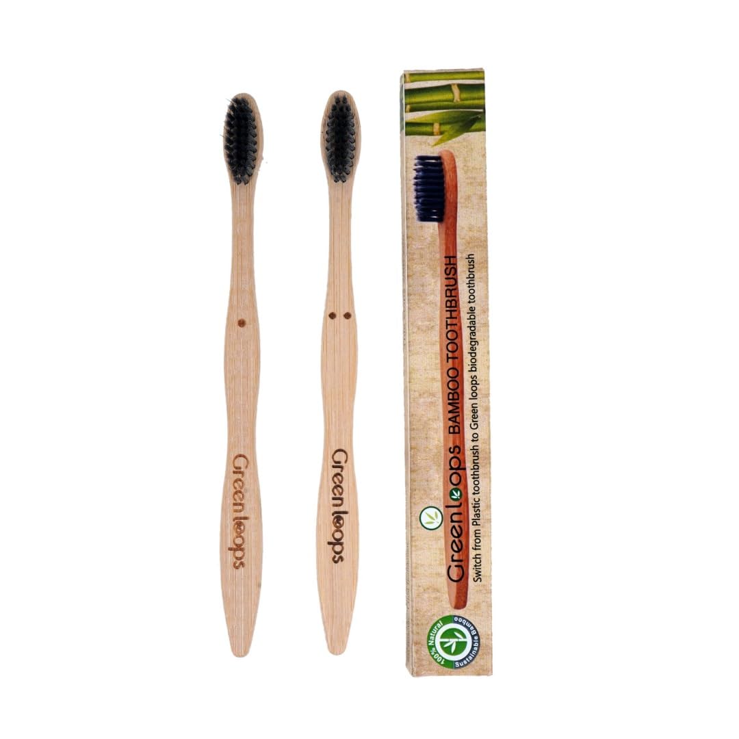 Buy Green Loops Bamboo toothbrush pack of 2 Online at Low Prices in ...