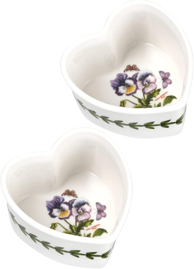 Amazon.com: Portmeirion Botanic Garden Collection Heart-Shaped Ramekins ...