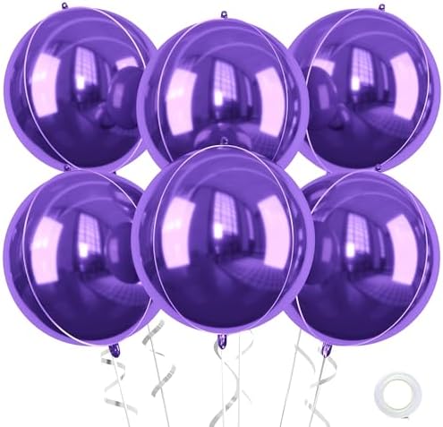 Amazon.com: 22 Inch Purple Foil Balloons, 6 Pcs Large Dark Purple ...