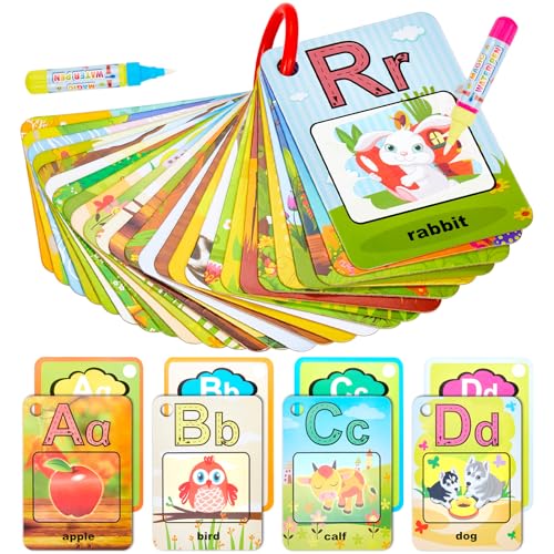Zusentee Alphabet Water Coloring Cards, 26 Letter Aqua Painting Doddle ...