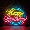 Happy Birthday Neon Sign for Wall Decor USB Powered Happy Birthady Neon ...