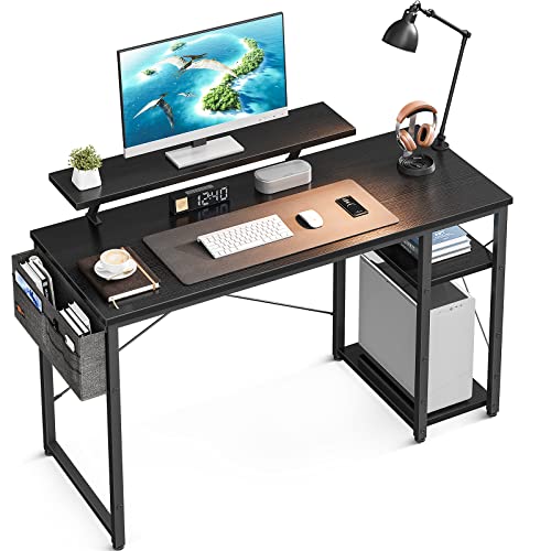 ODK 47 inch Computer Desk with Monitor Stand and Reversible 2-Tier ...