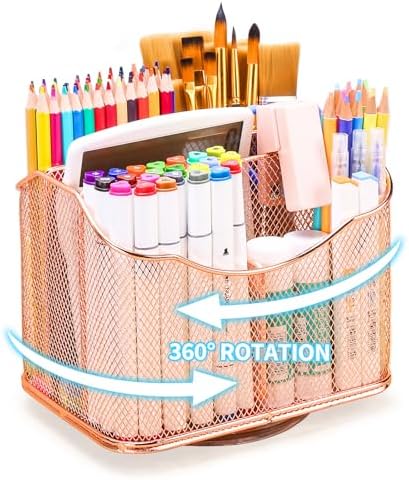 Amazon.com: Housmile 360° Rotating Desk Organizer, Pencil Pen Holder ...