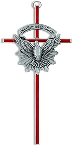 Amazon.com: Needzo Confirmation Wall Cross with Red Enamel and Dove ...